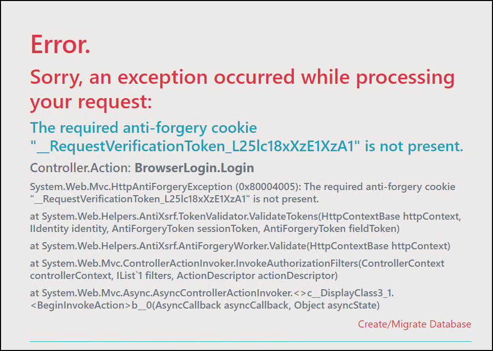 The required anti-forgery cookie "__RequestVerificationToken_L25lcw2 ...